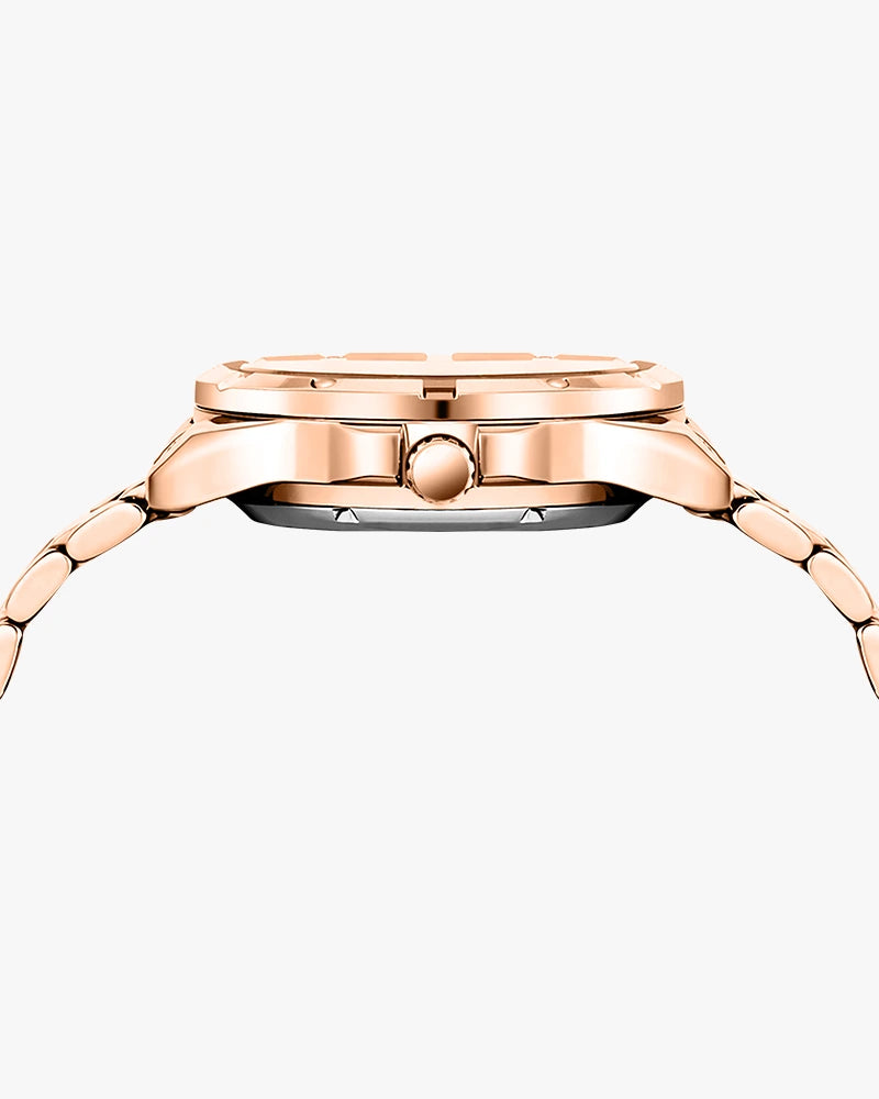 Pulse Skeleton Rose Gold Steel Watch for Men | Sylvi